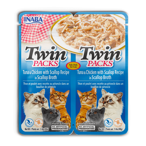 INABA Cat Twin Packs Tuna & Chicken with Scallop in Scallop Broth ...