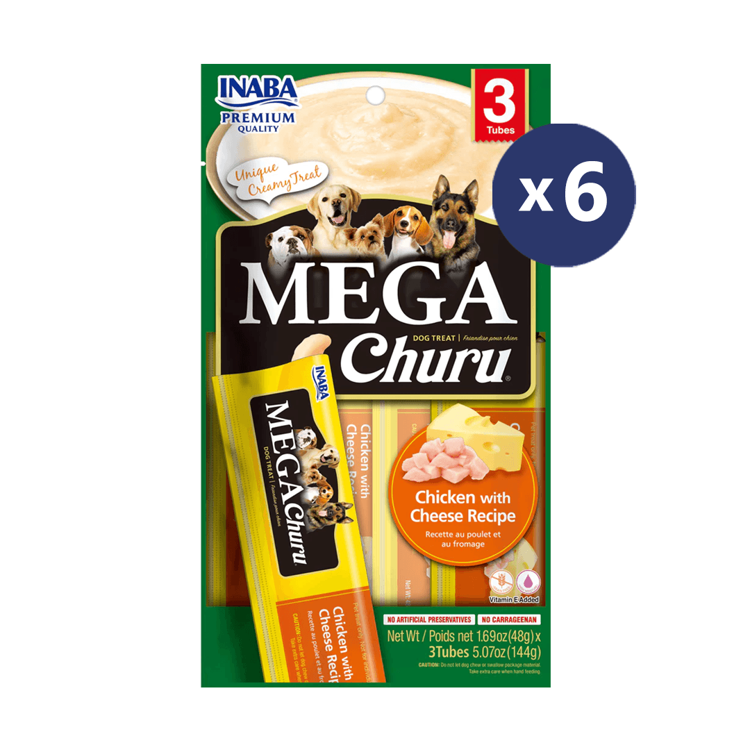 INABA Dog Mega Churu Chicken with Cheese 144G x 6 Packs – Sparklet